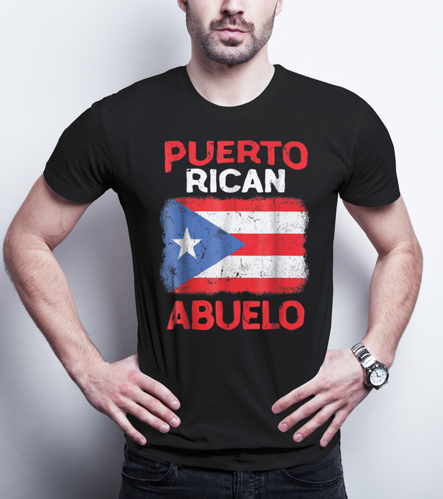 Puerto Rican Abuelo Grandpa Flag Fathers T-Shirt