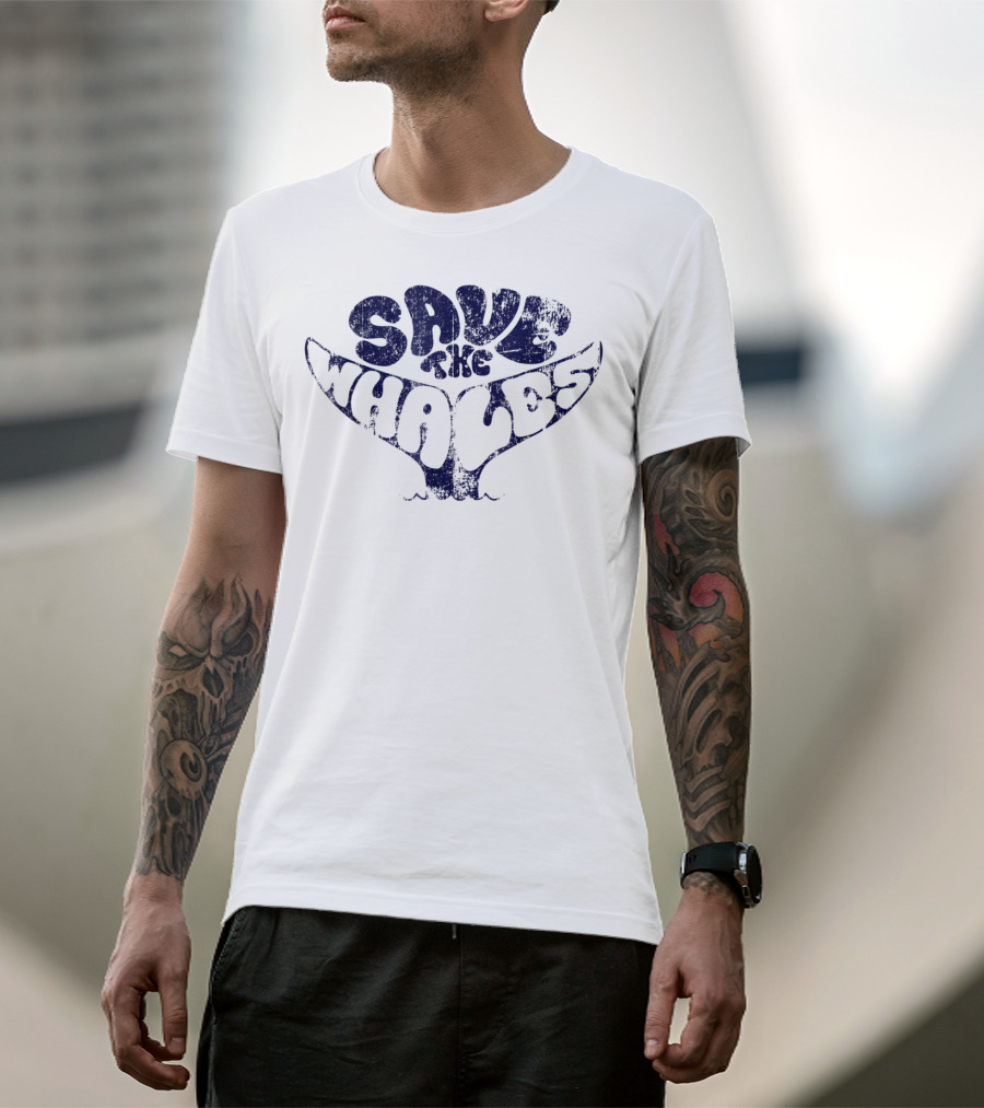 Save The Whales Distressed Vintage Environmentalist T-Shirt