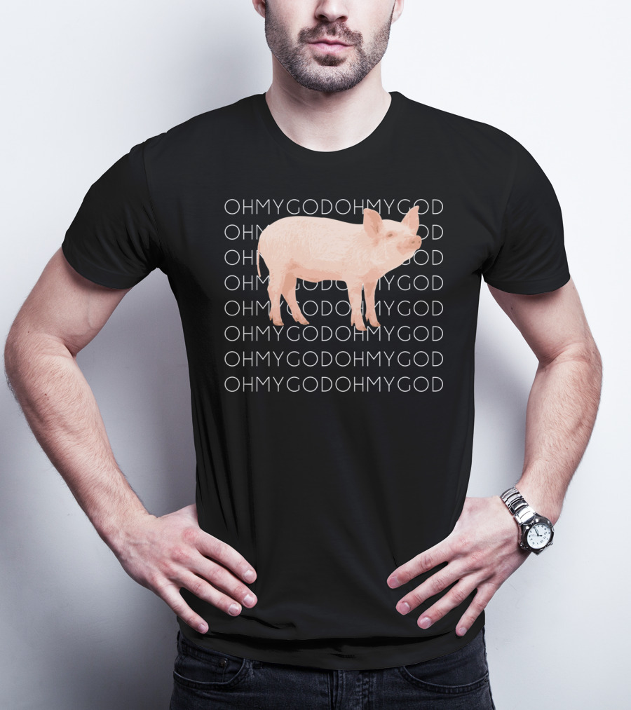 Shane Dawson Oh My God Pig Repeated Text T-Shirt