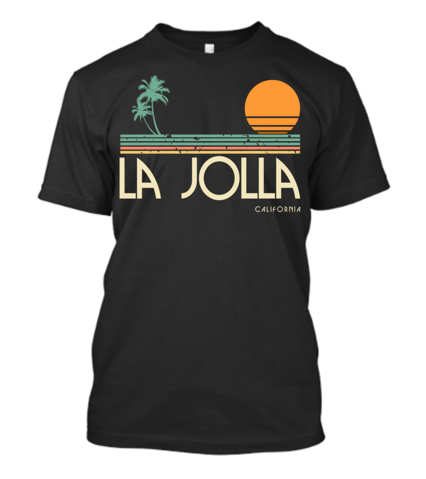 La Jolla California Vintage Sunset Palm Trees T-Shirt