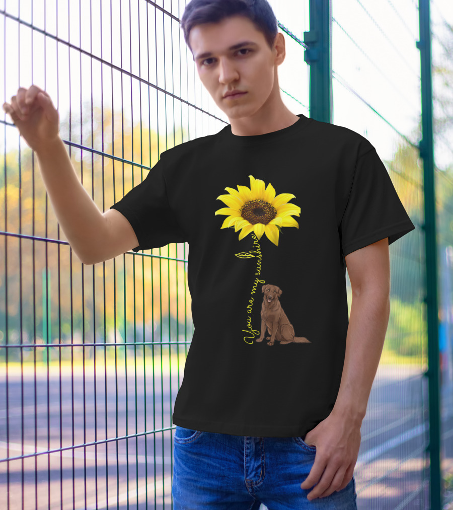 You Are My Sunshine Sunflower With Chocolate Lab T-Shirt