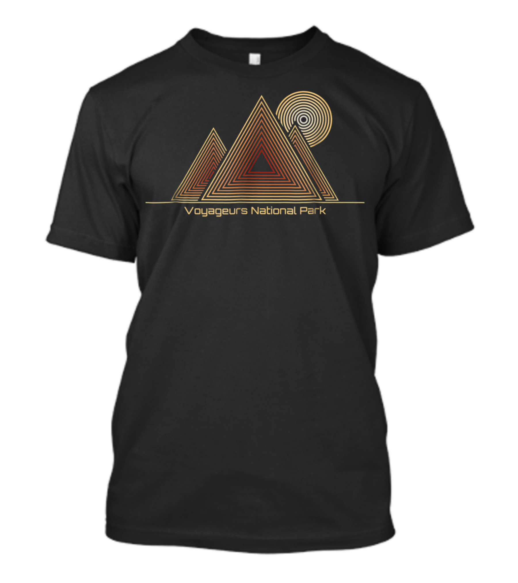 Voyageurs National Park Vintage Geometric Sun And Mountains T-Shirt