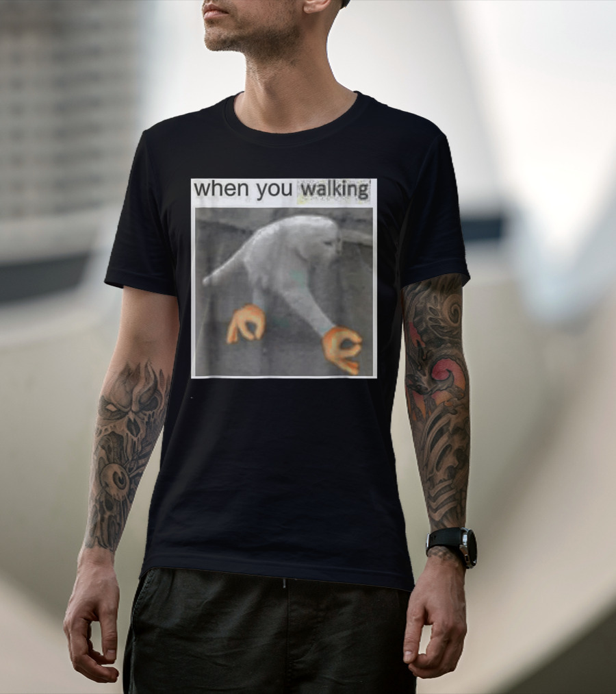When You Walking Cat Meme With 3D Hands T-Shirt