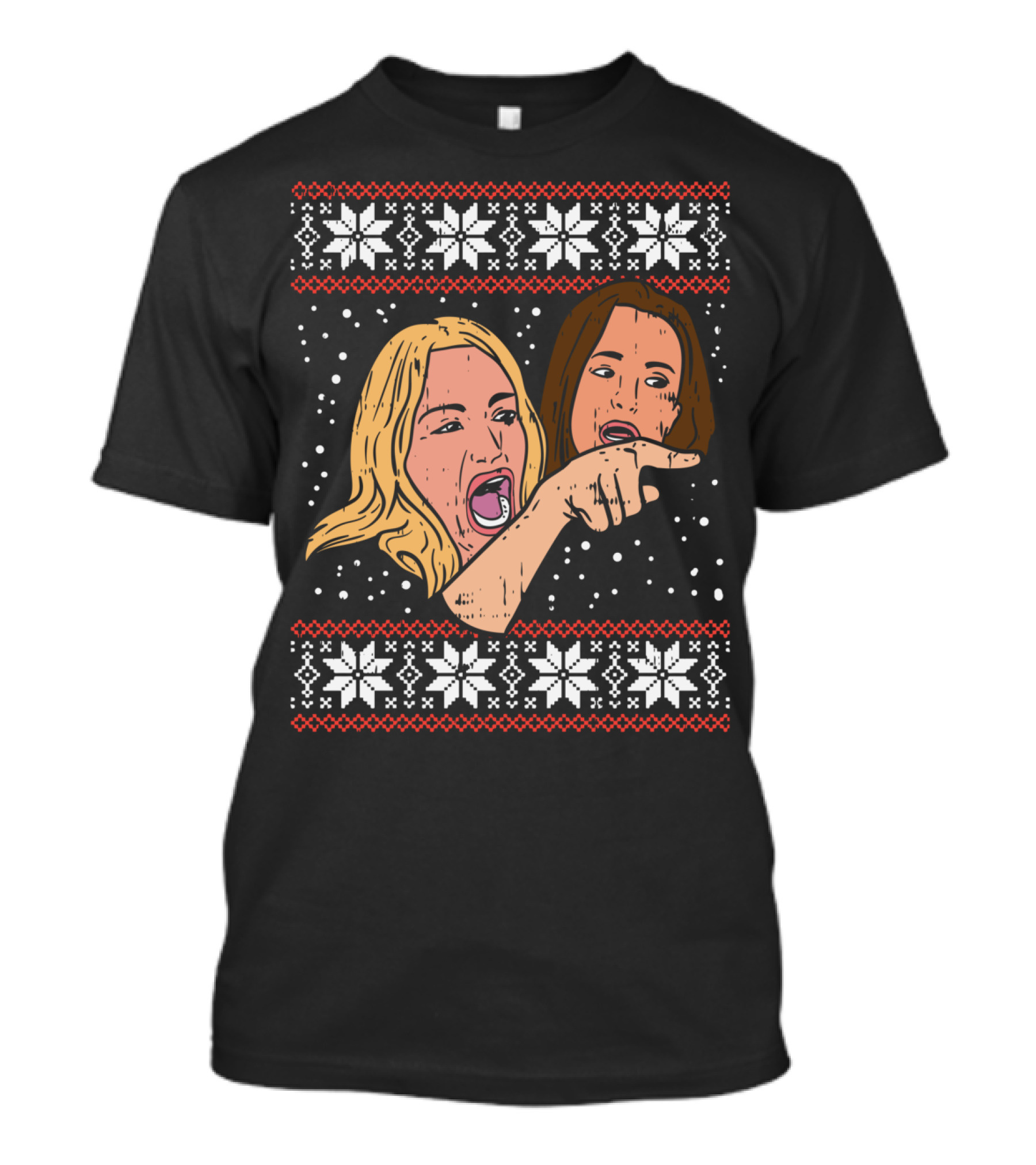 Angry Woman Yelling At Cat Meme Ugly Christmas T-Shirt