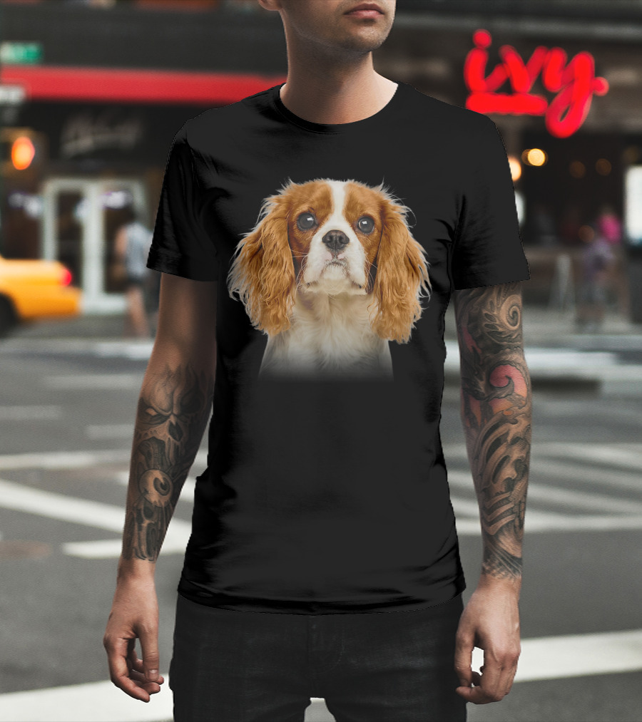 Cavalier King Charles Spaniel Face Close-Up Image T-Shirt