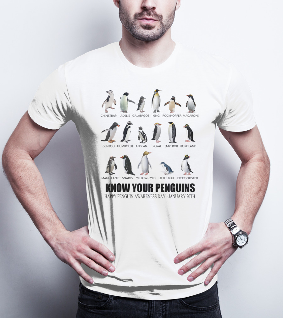 Know Your Penguins Happy Penguin Awareness Day January 20th T-Shirt