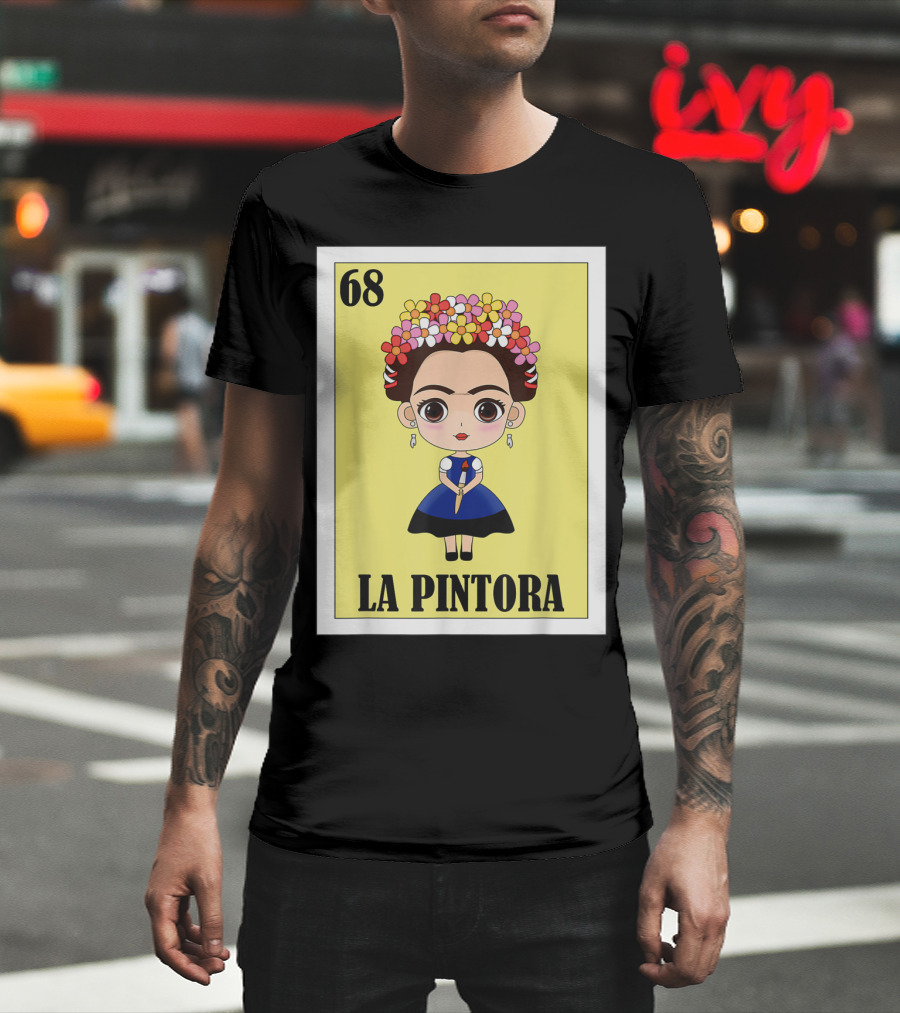 Loteria 68 La Pintora Mexican Graphic Icon T-Shirt