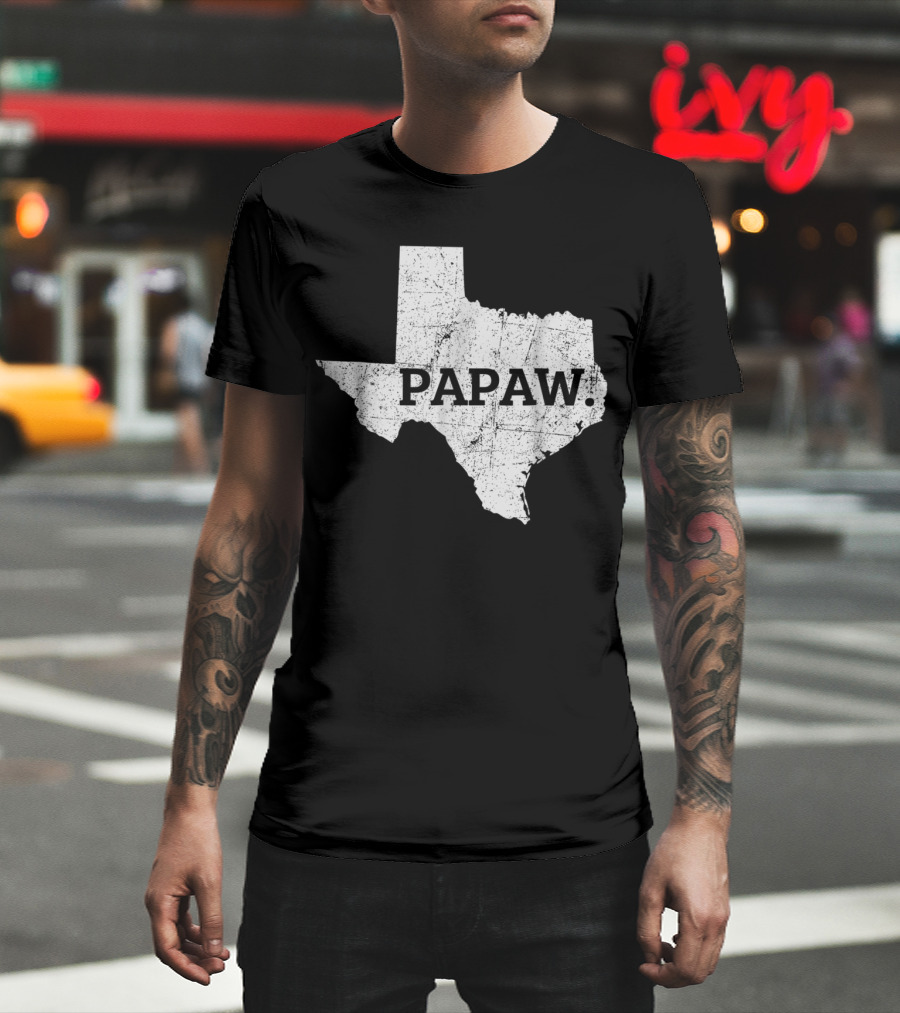 Papaw Texas Grandpa Map Outline T-Shirt