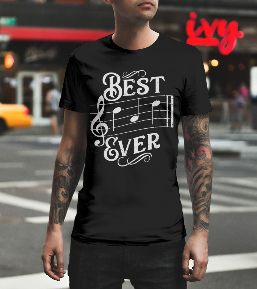 Best Dad Ever Music Notes T-Shirt