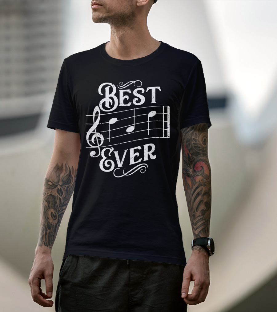 Best Dad Ever Music Notes T-Shirt