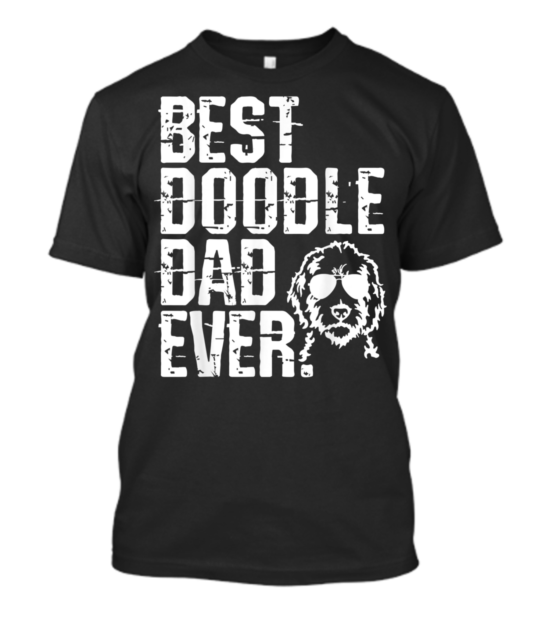 Mens Best Doodle Dad Ever With Golden Doodle Do Wearing Sunglasses T-Shirt