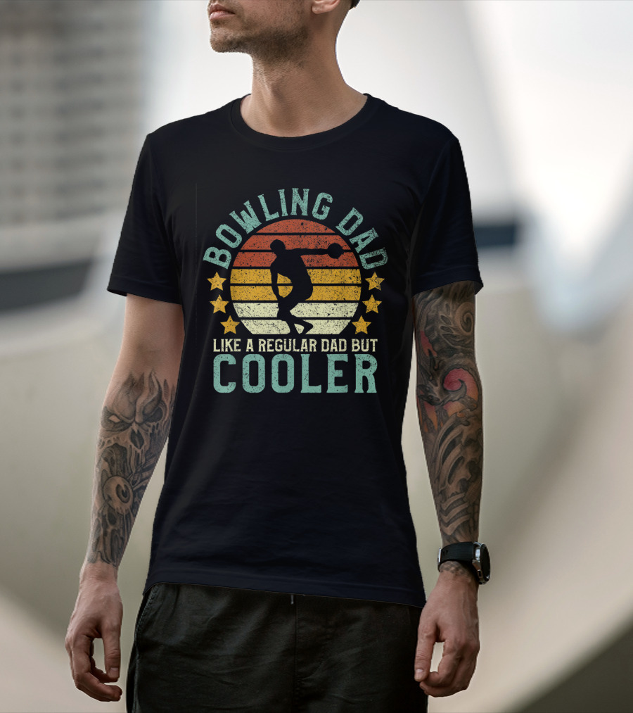 Bowling Dad Like A Regular Dad But Cooler Father's Day Vintage T-Shirt
