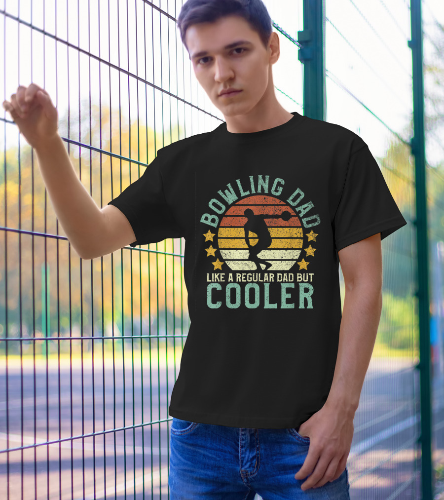 Bowling Dad Like A Regular Dad But Cooler Father's Day Vintage T-Shirt