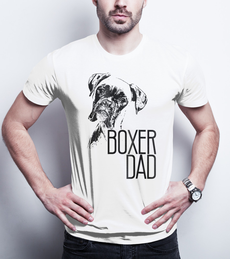 BOXER DAD DOG FACE DOG LOVERS MENS BOXER T-Shirt
