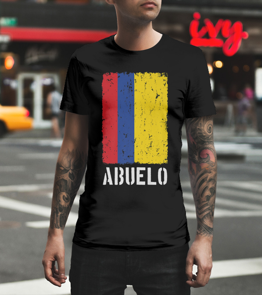 Colombian Grandpa Abuelo Colombia Flag T-Shirt