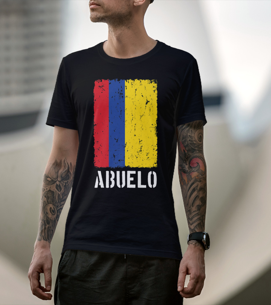 Colombian Grandpa Abuelo Colombia Flag T-Shirt