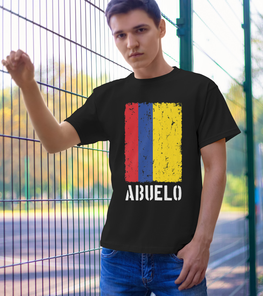 Colombian Grandpa Abuelo Colombia Flag T-Shirt
