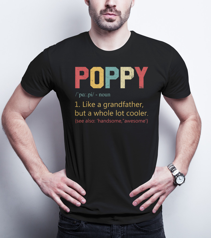 POPPY Definition Noun Like A Grandfather Whole Lot Cooler Handsome Awesome T-Shirt