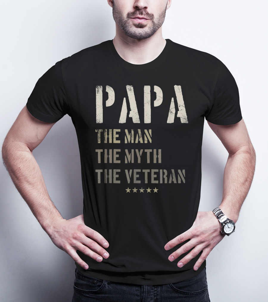 Papa The Man The Myth The Veteran T-Shirt
