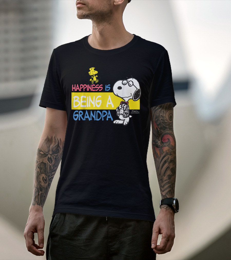 Peanuts Snoopy Happiness Is Being A Grandpa Woodstock T-Shirt