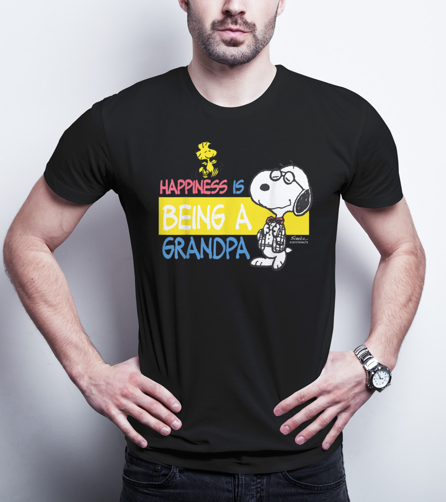 Peanuts Snoopy Happiness Is Being A Grandpa Woodstock T-Shirt