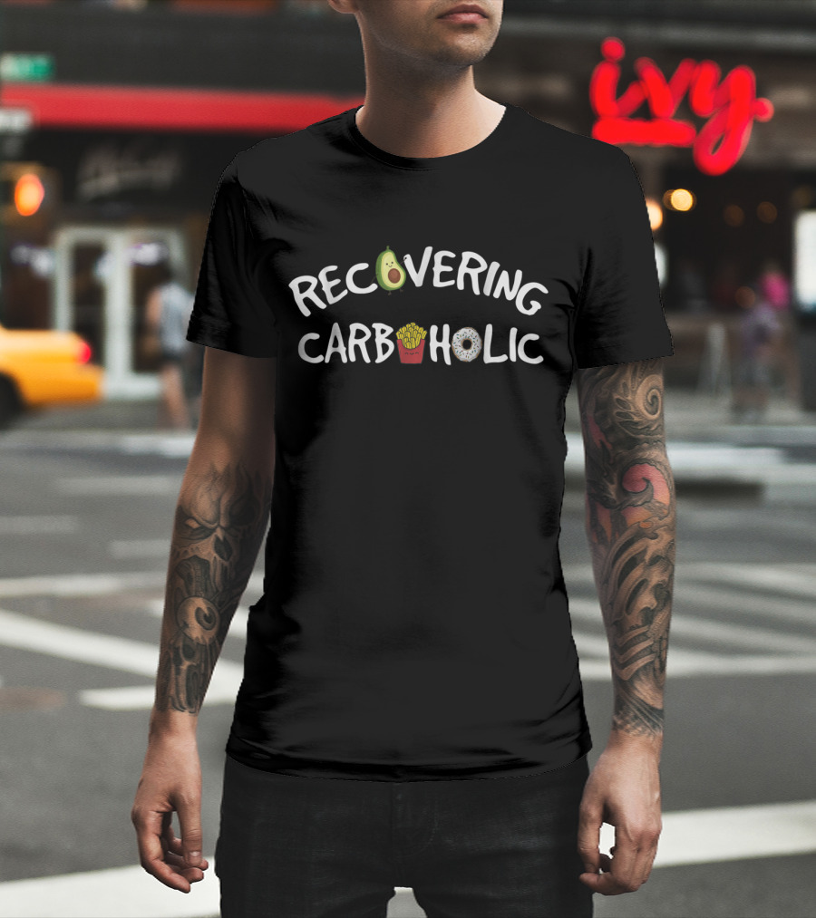 Recovering Carboholic Avocado Fries Donut Low Carb Keto T-Shirt