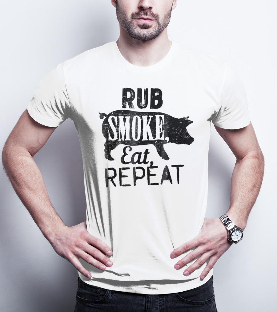 Rub Smoke Eat Repeat BBQ Pig T-Shirt