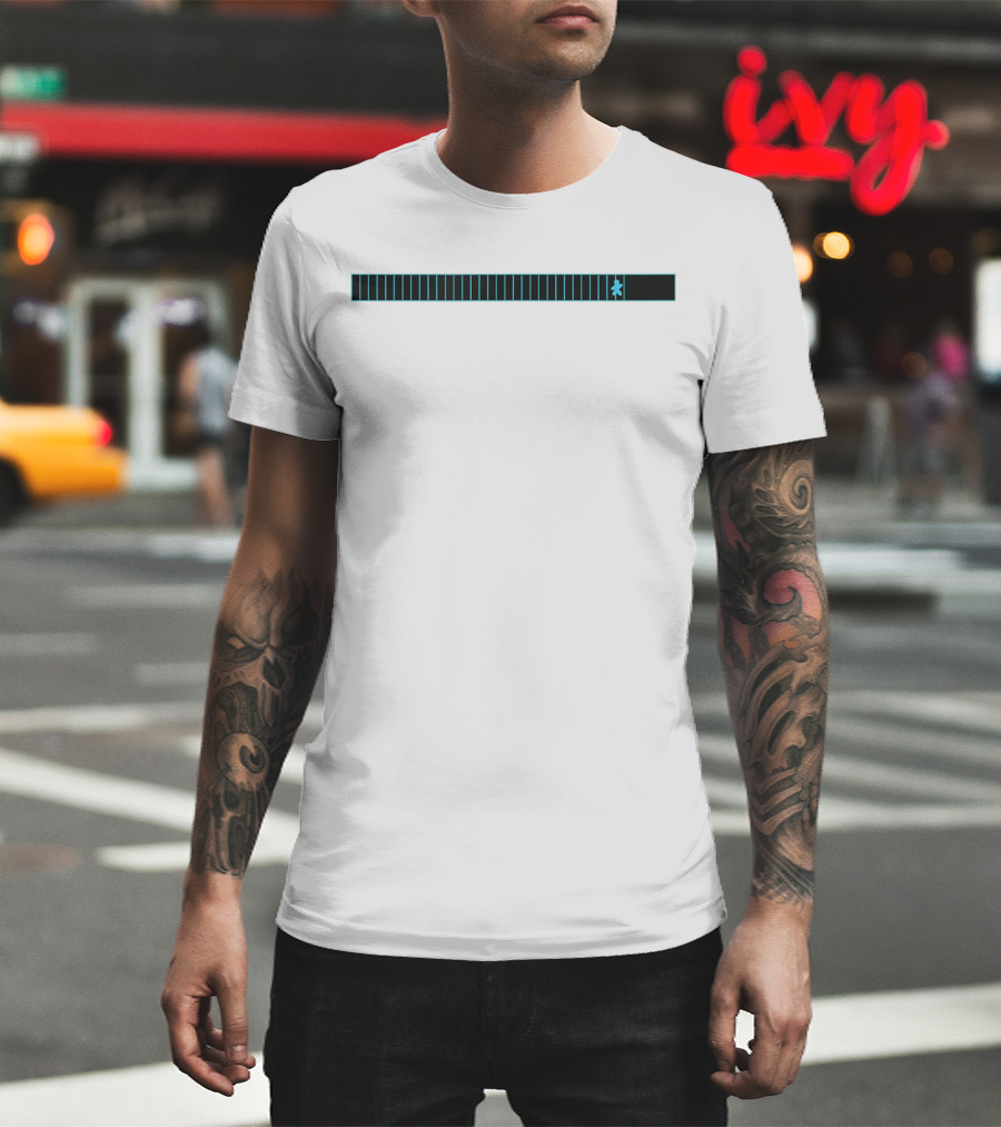Pac-Man Running Marathon Pixel Human Progress Bar T-Shirt