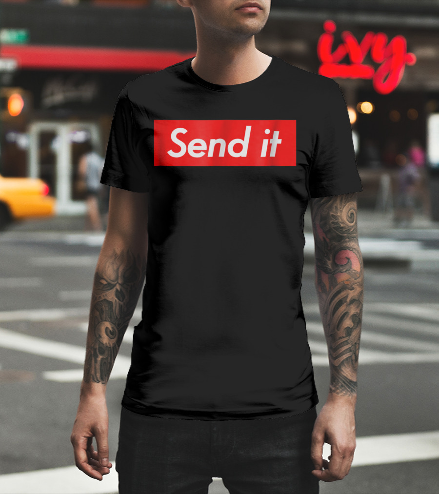 Send It Red Bold Text Iconic T-Shirt
