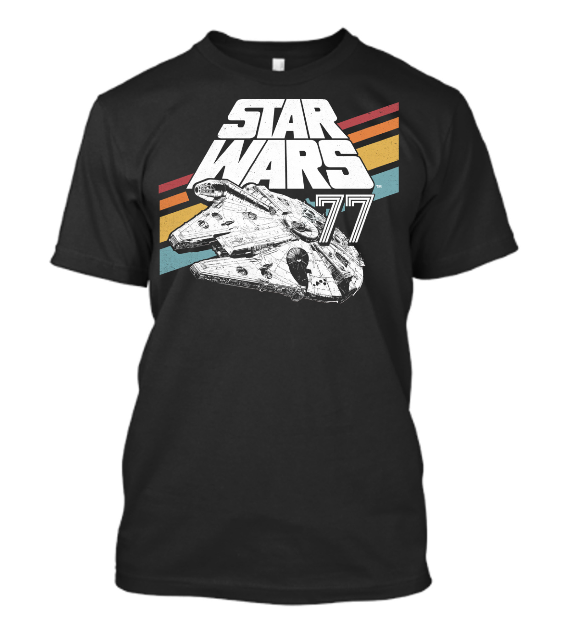Star Wars 77 Millennium Falcon Rainbow Stripes T-Shirt