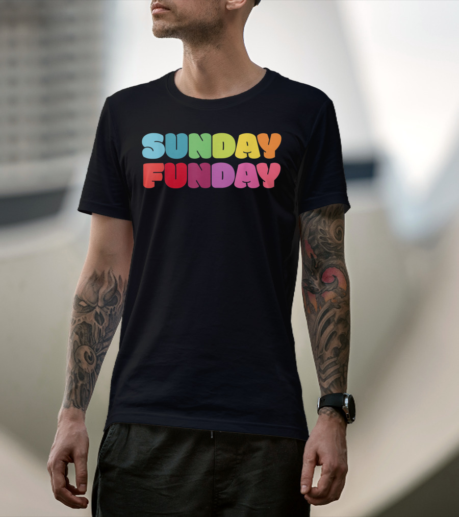 Sunday Funday Colorful Rainbow T-Shirt