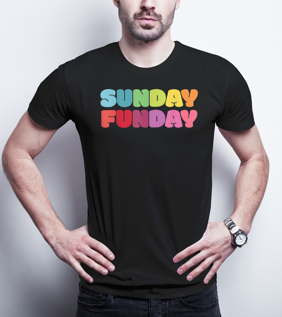 Sunday Funday Colorful Rainbow T-Shirt