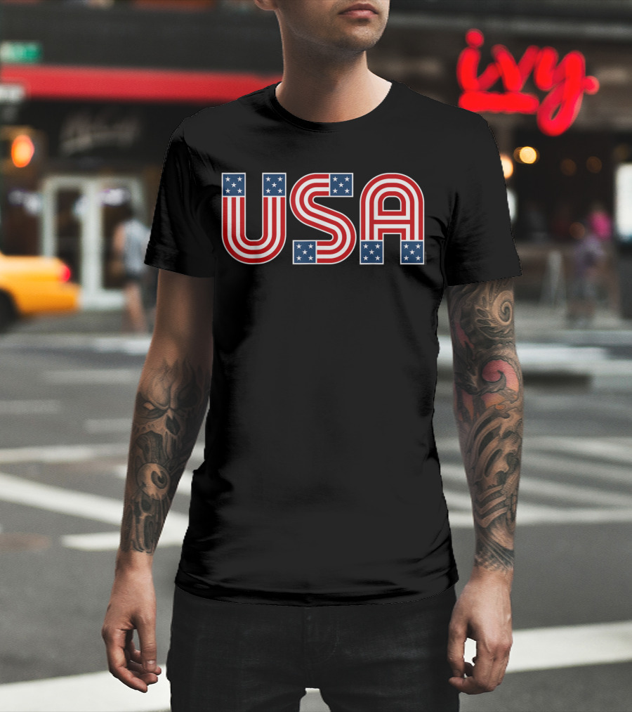 USA Stars And Stripes Patriotic American Flag T-Shirt