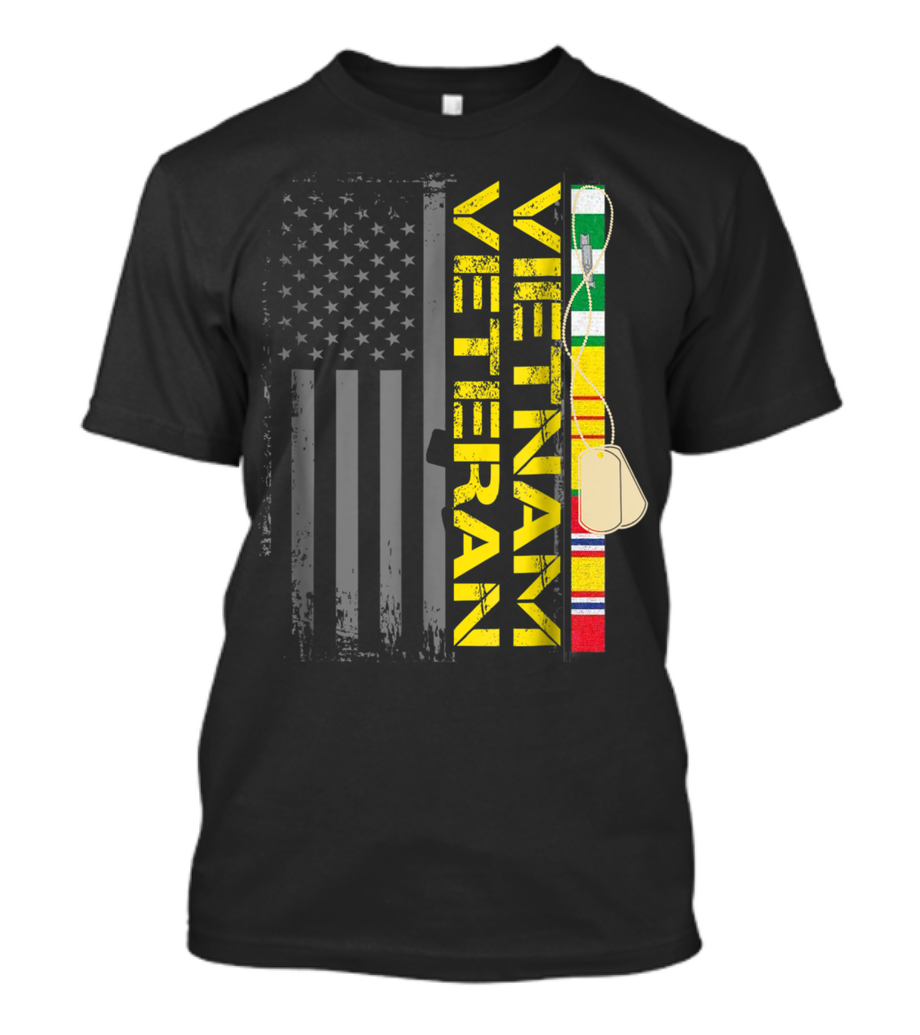Vietnam Veteran US Flag Dog Tags Vietnam War T-Shirt