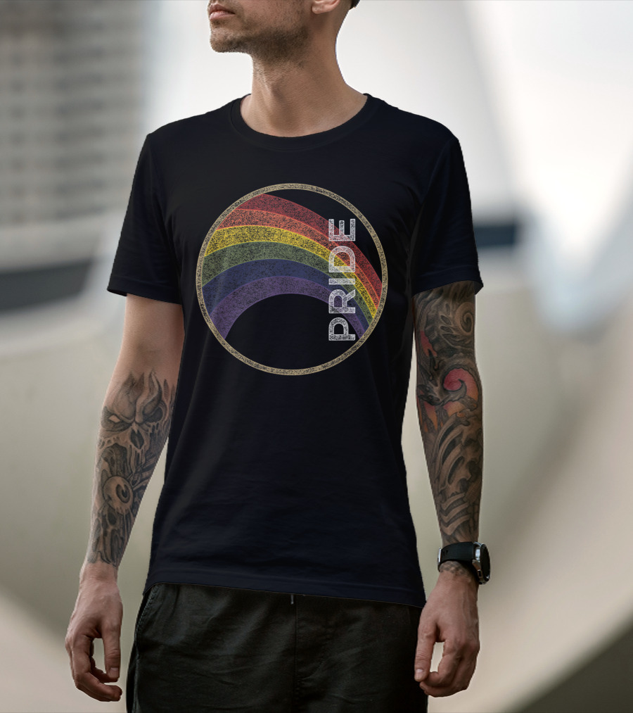 Vintage Rainbow Circle Pride T-Shirt