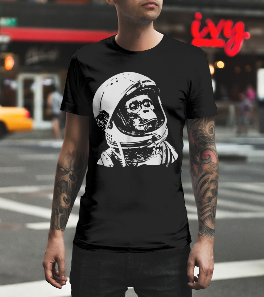 Vintage Space Astronaut Monkey Iconic Exploration T-Shirt