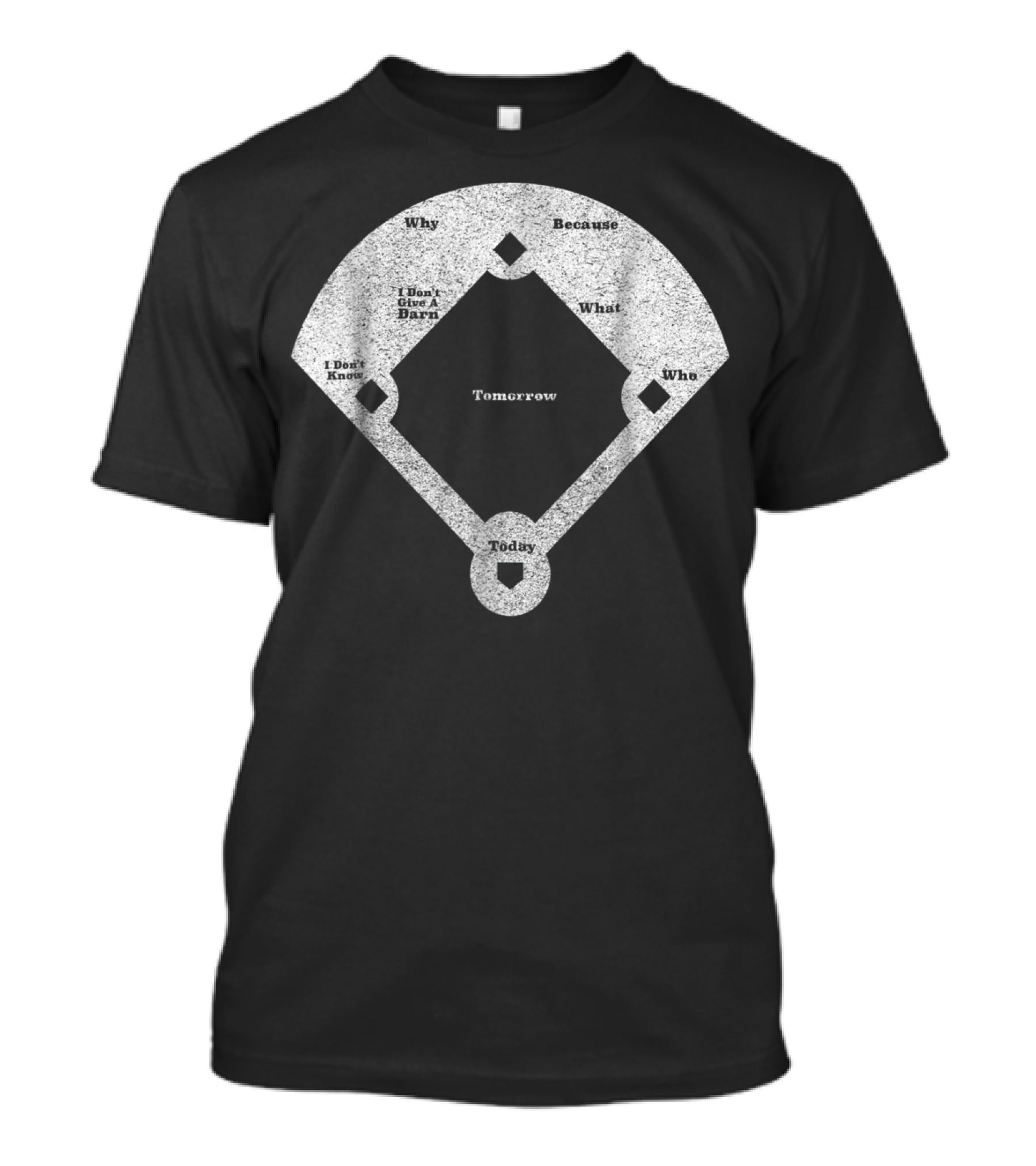Who's On First Abbott Costello Baseball Diagram T-Shirt