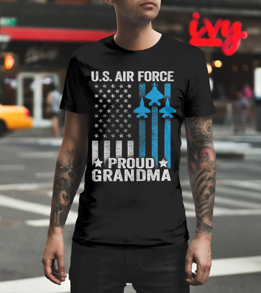U.S. Air Force Proud Grandma Stars And Jets USAF T-Shirt