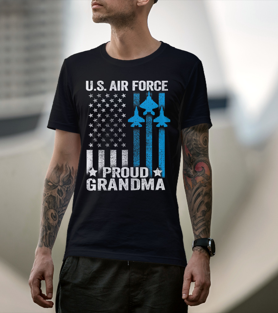 U.S. Air Force Proud Grandma Stars And Jets USAF T-Shirt