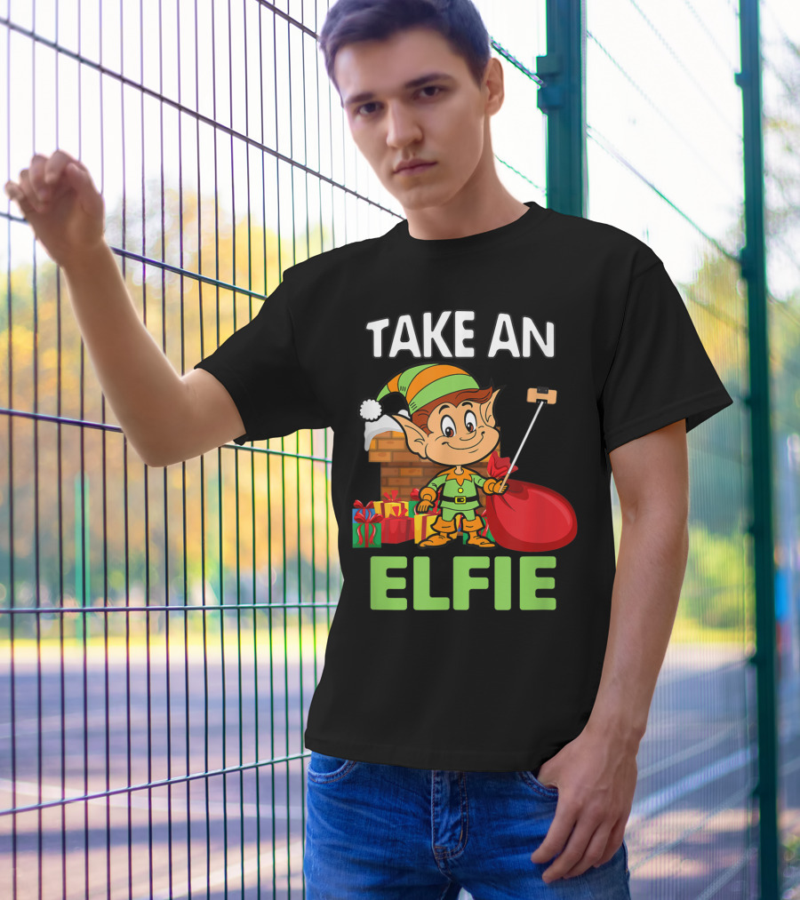 Take An Elfie Elf Family Christmas Holiday T-Shirt