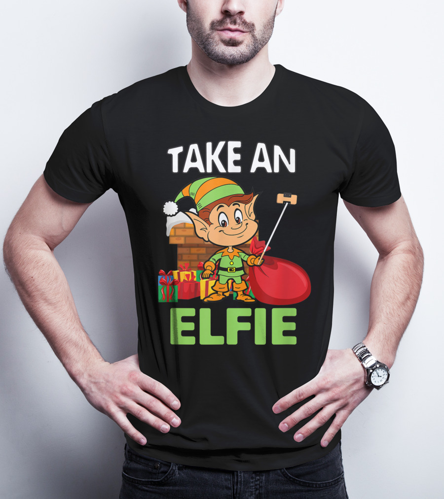 Take An Elfie Elf Family Christmas Holiday T-Shirt