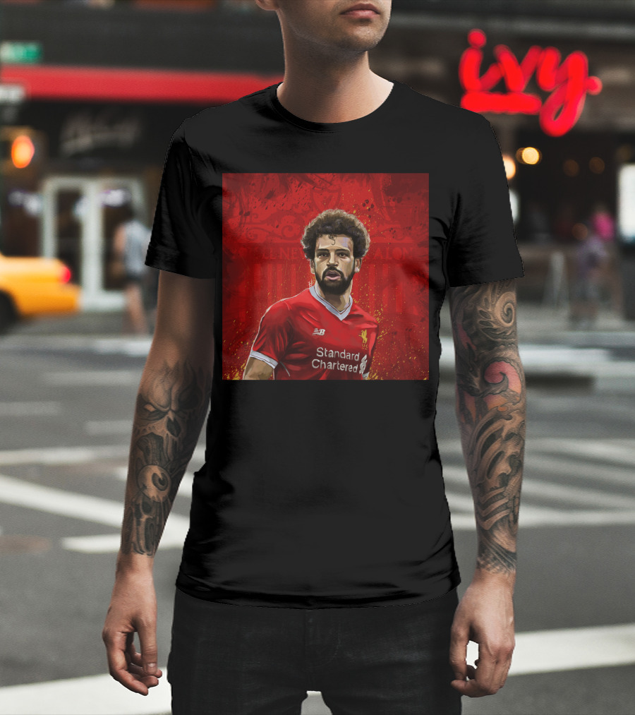 Liverpool Mohamed Salah Standard Chartered Red Jersey T-Shirt