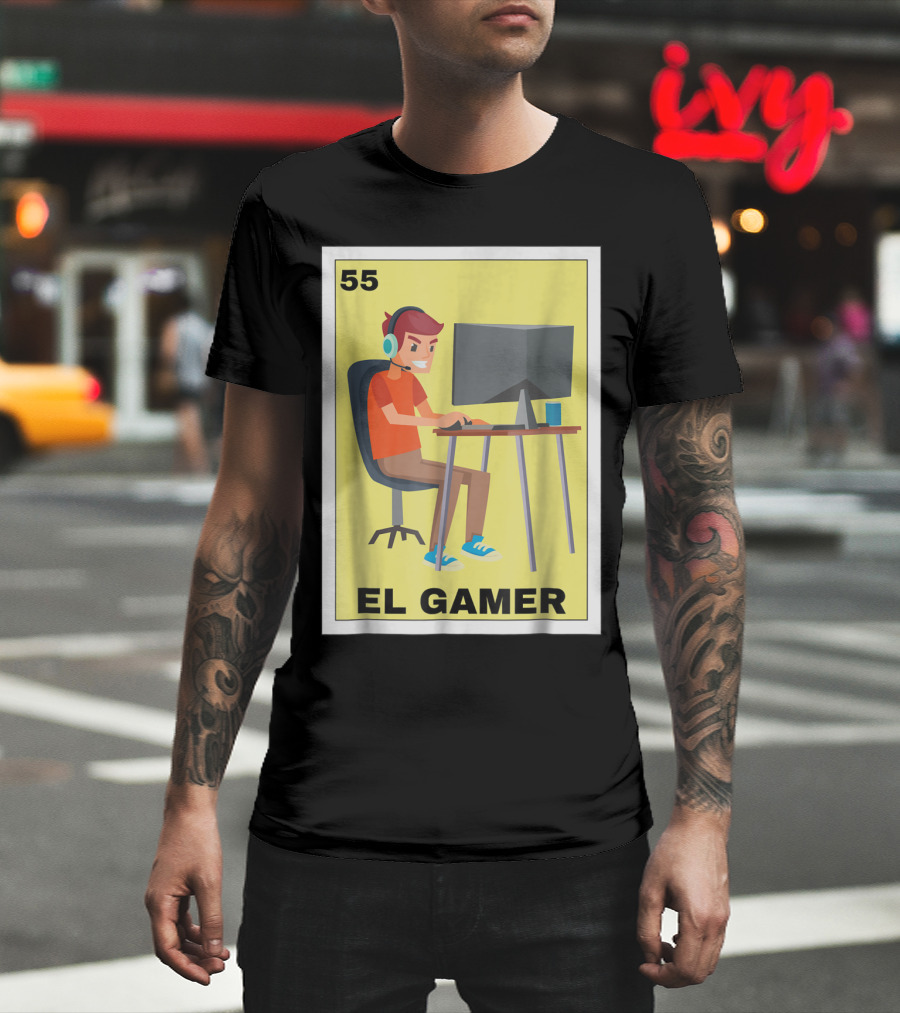 55 Loteria El Gamer Mexican Video Game Card T-Shirt