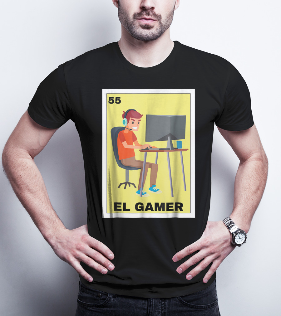 55 Loteria El Gamer Mexican Video Game Card T-Shirt