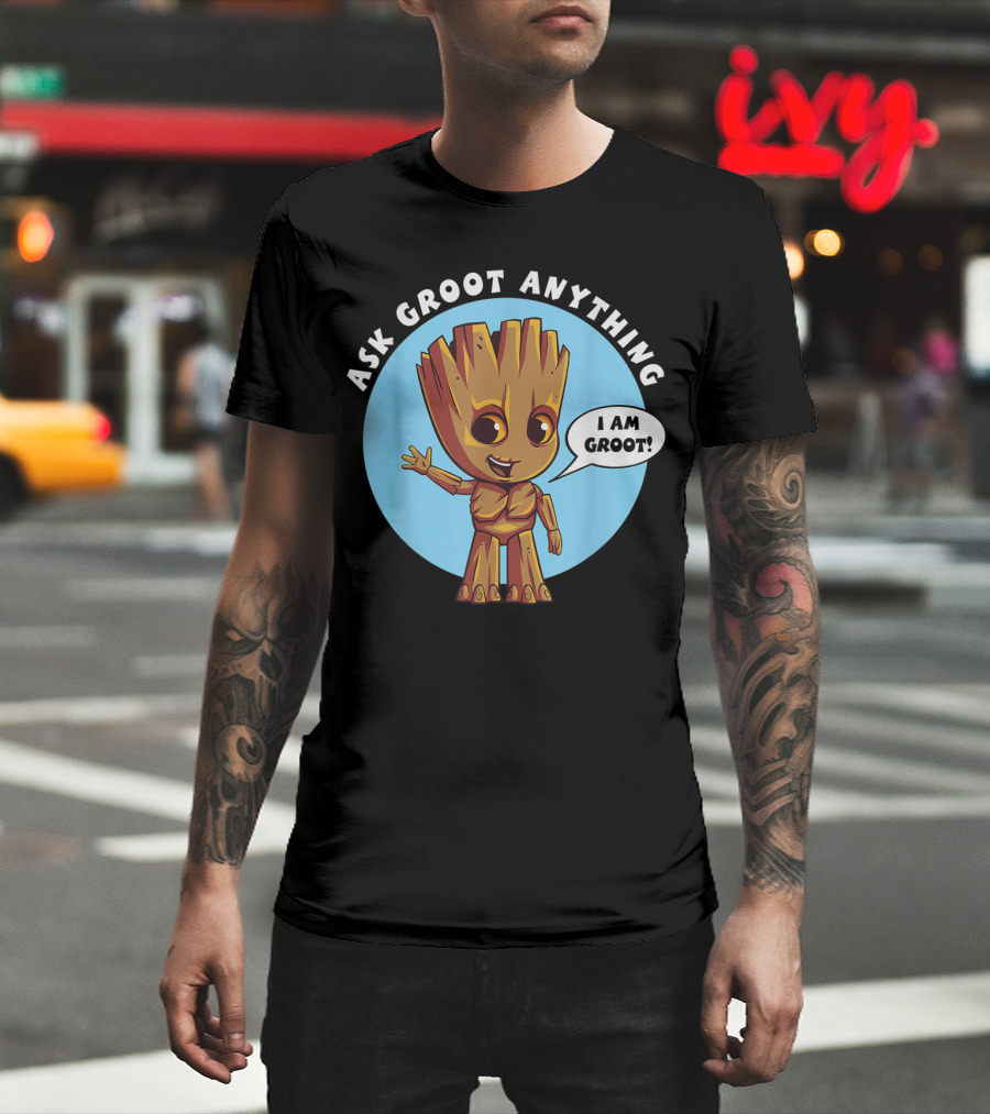 Ask Groot Anything I Am Groot Marvel T-Shirt