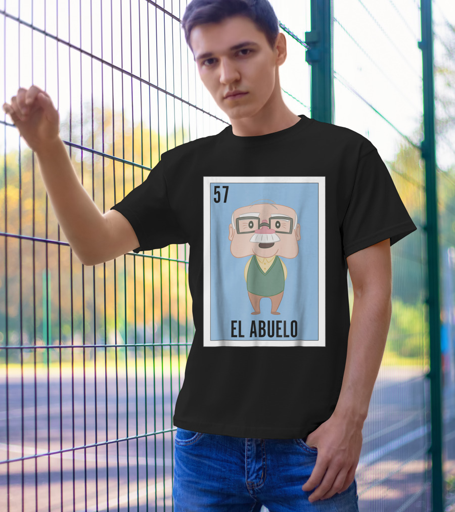 Mens Mexican Loteria El Abuelo 57 T-Shirt