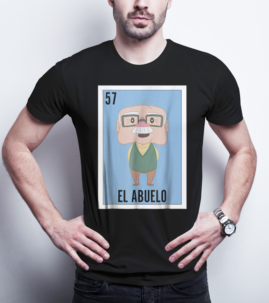 Mens Mexican Loteria El Abuelo 57 T-Shirt