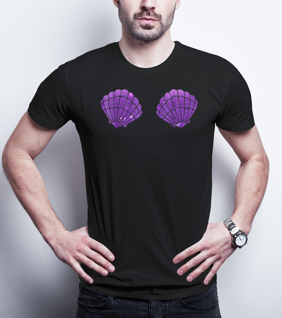 Mermaid Festival Seashell Bra Party Purple Shell Top T-Shirt