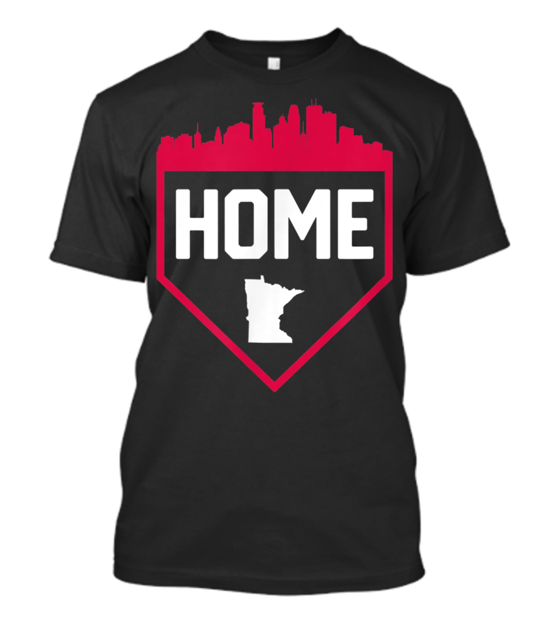 Minneapolis Minnesota Home Plate Baseball Skyline T-Shirt