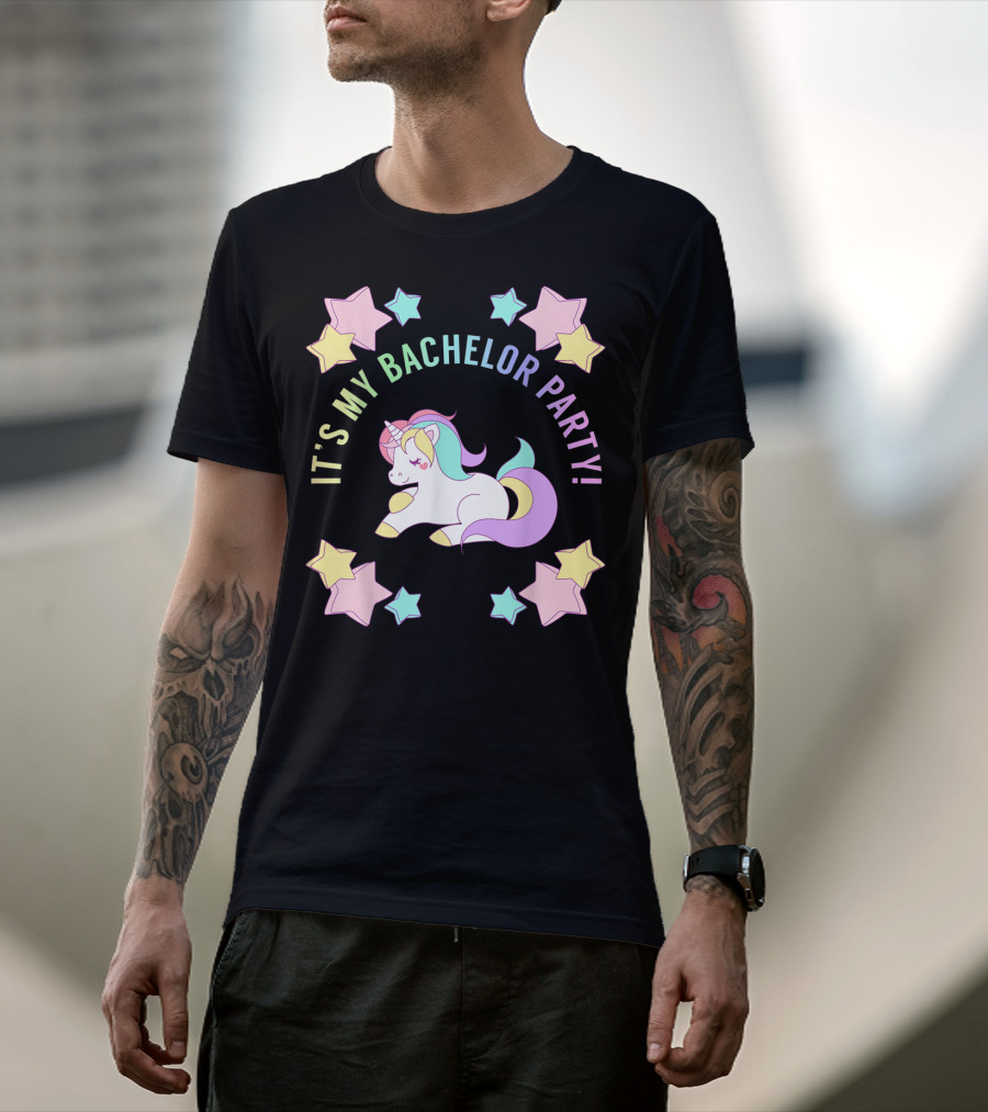 IT'S MY BACHELOR PARTY Unicorn And Stars T-Shirt